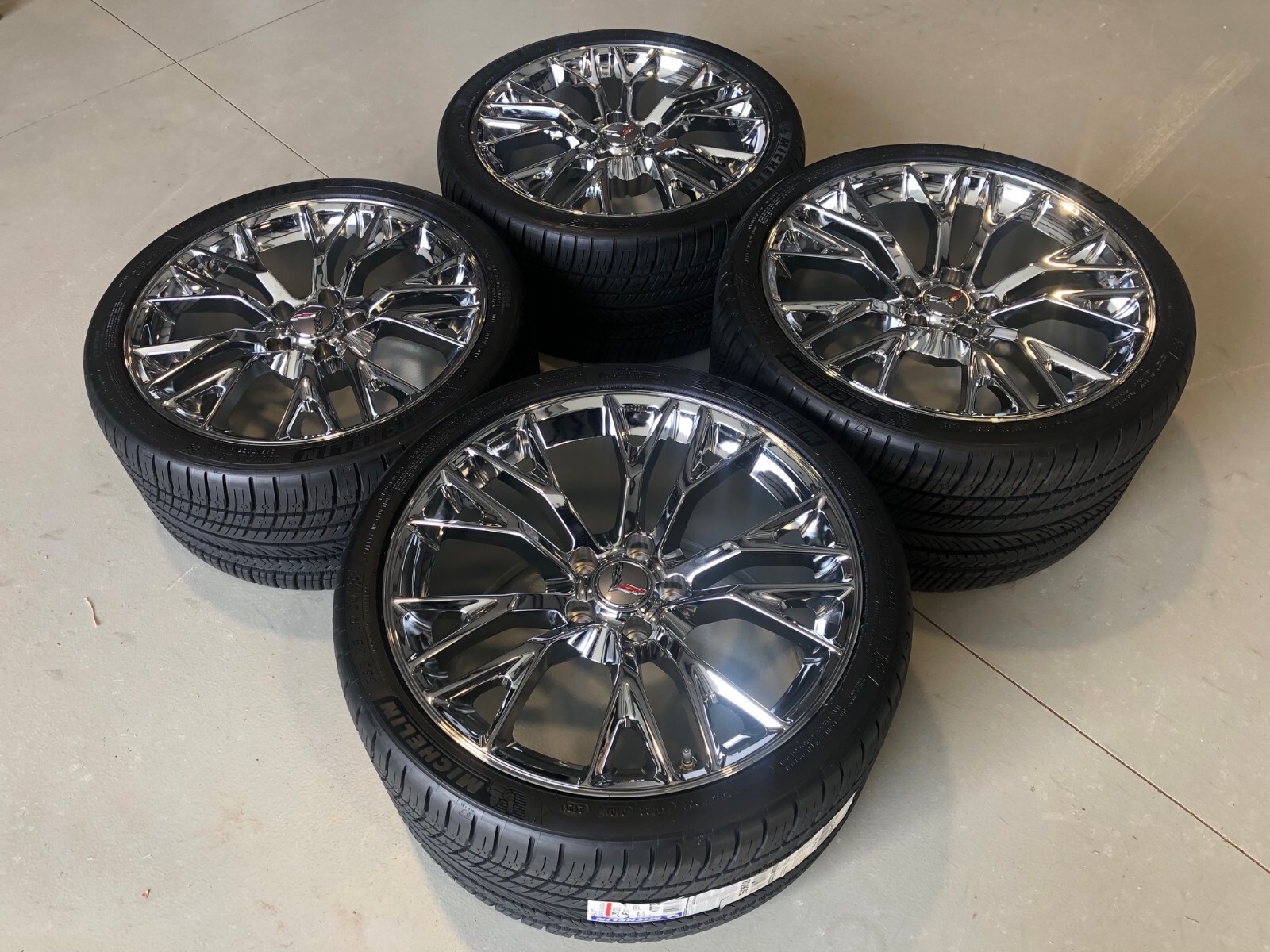 Chrome C7 Z06 ZO6 Corvette Wheel Michelin Pilot Sport AS4 ZP Tire ...