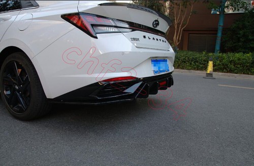 Gloss Black LED Rear Diffuser Bumper Lip Spoiler*3 For Hyundai Elantra ...
