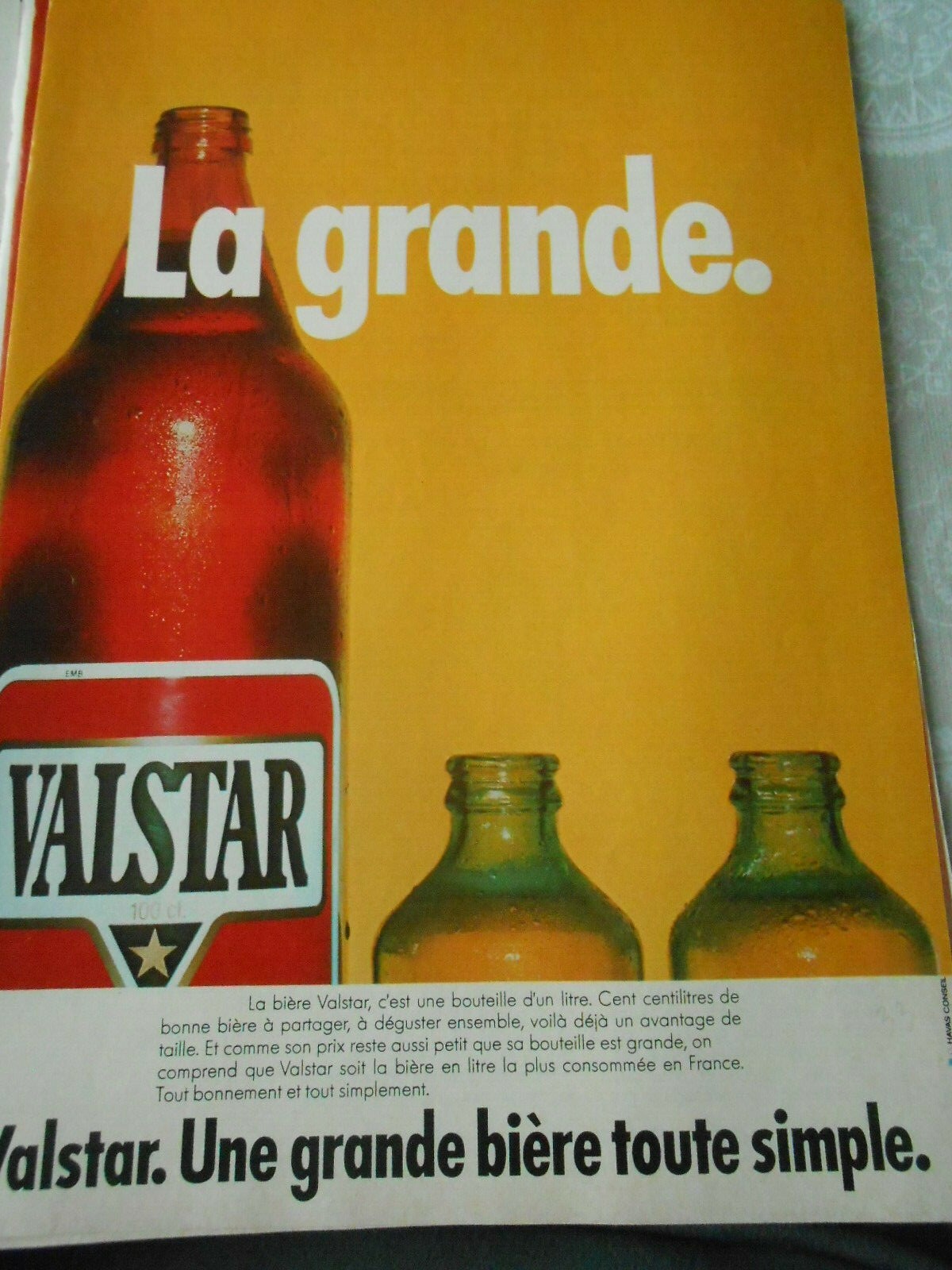 Publicité Advert 1979 Valstar Une Grand bière toute simple La Grande | eBay