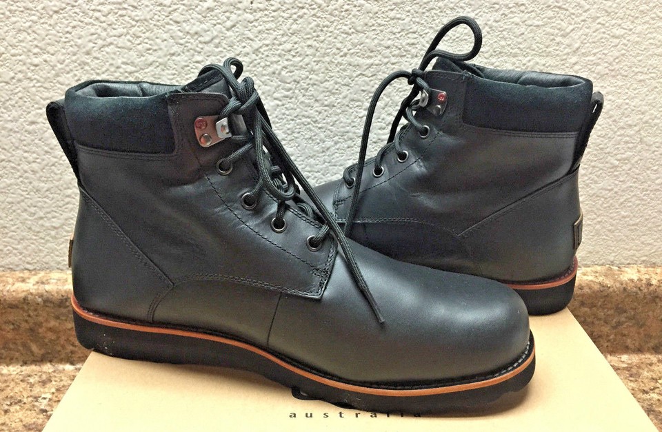 UGG MEN SETON TL BLACK SHEARLING WATERPROOF LEATHER Boot US 8 / EU 41 ...