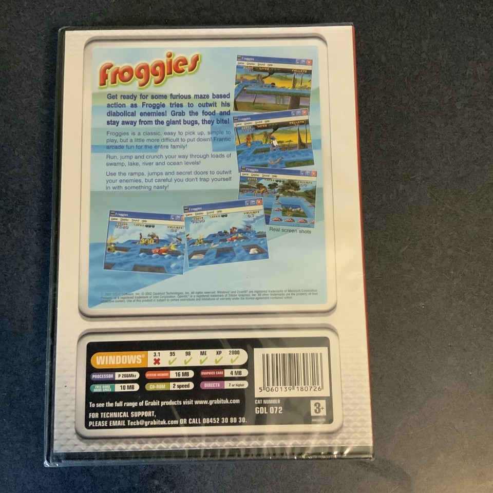 FROGGIES PC CD-ROM GAME WINDOWS 95 98 ME 2000 XP KIDS CHILDREN NEW RARE ...