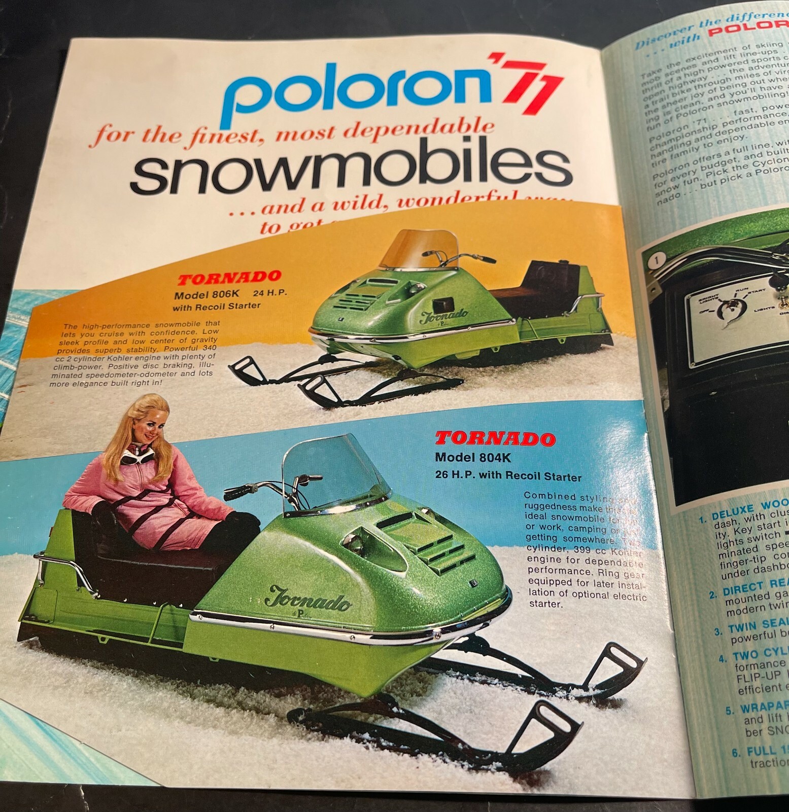 RARE 1971 POLORON SNOWMOBILE SALES BROCHURE 4++ PAGES (Q85) | eBay