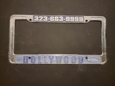 HOLLYWOOD FORD " Vintage Dealer License Plate Frame” | eBay