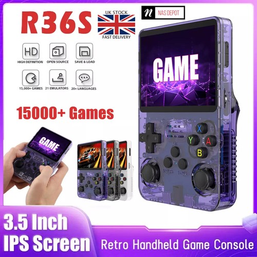 R36S Retro Handheld Video Game Console Linux 3.5" IPS Screen 15000 ...