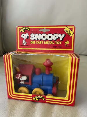 Snoopy die-cast metal toy, train locomotive, Aviva, 1975 New In box | eBay