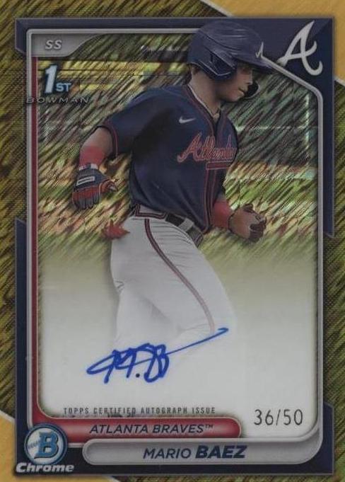 2024 Bowman Chrome - Prospect Autographs Mario Baez #CPA-MB Gold ...
