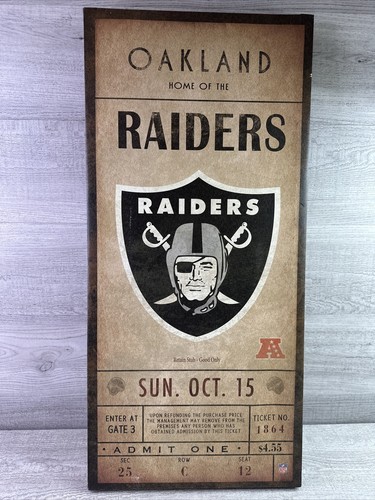 Oakland Home Of The Raiders Ticket Canvas 26.5 Inch X 12 Inch | eBay