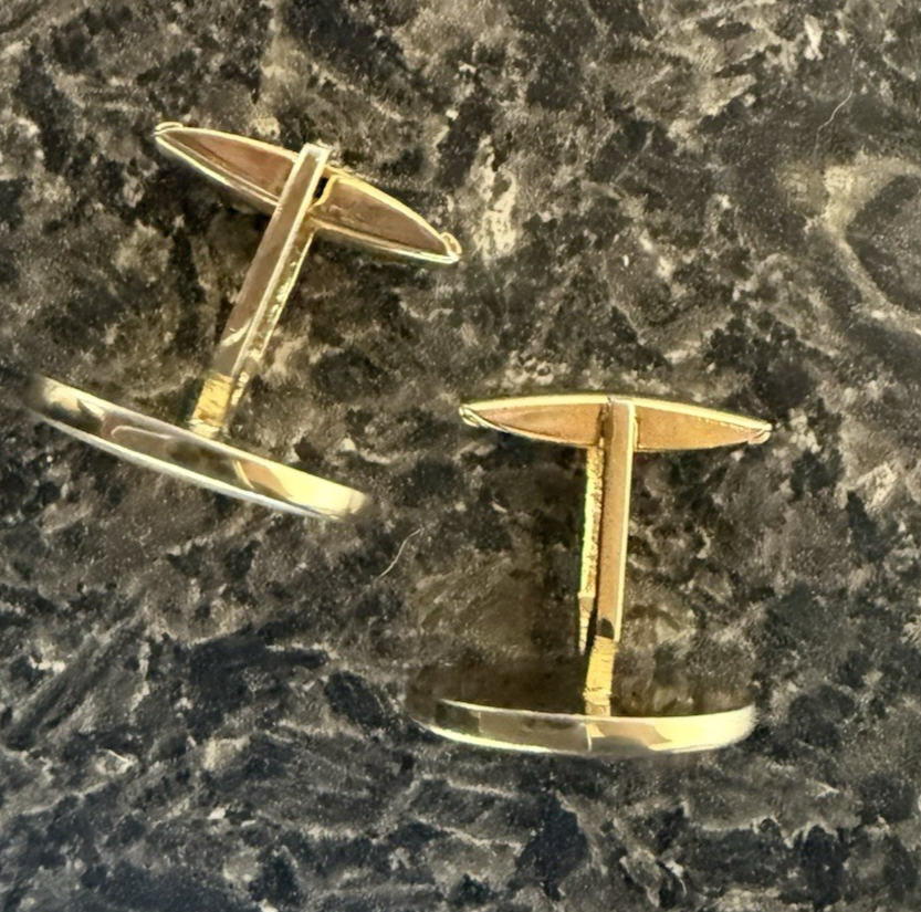 Vintage Gold Tone Cufflinks with Starburst Pattern and Diamonte Inlay ...