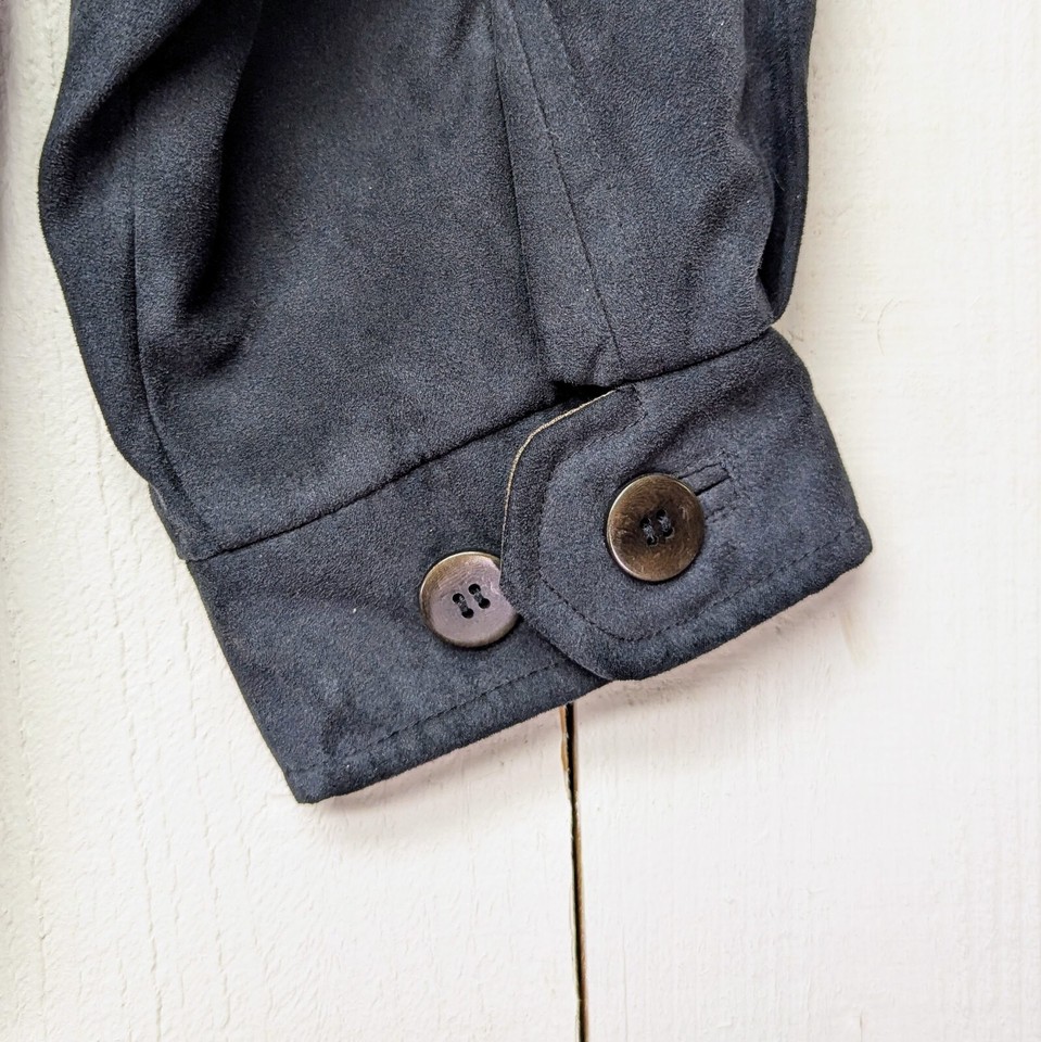 Vintage RFT Rainforest Black Micro Suede Jacket XL Inside Zipper Phone ...