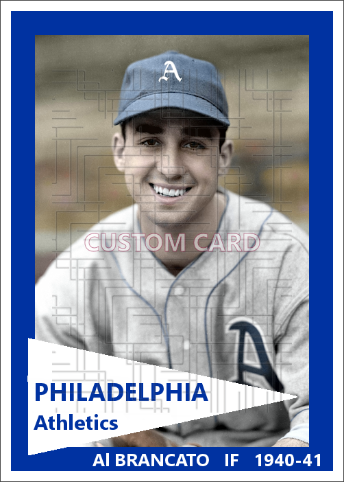Al Brancato - c. 1940-41 Philadelphia A's - 2.5 x 3.5 custom card ...