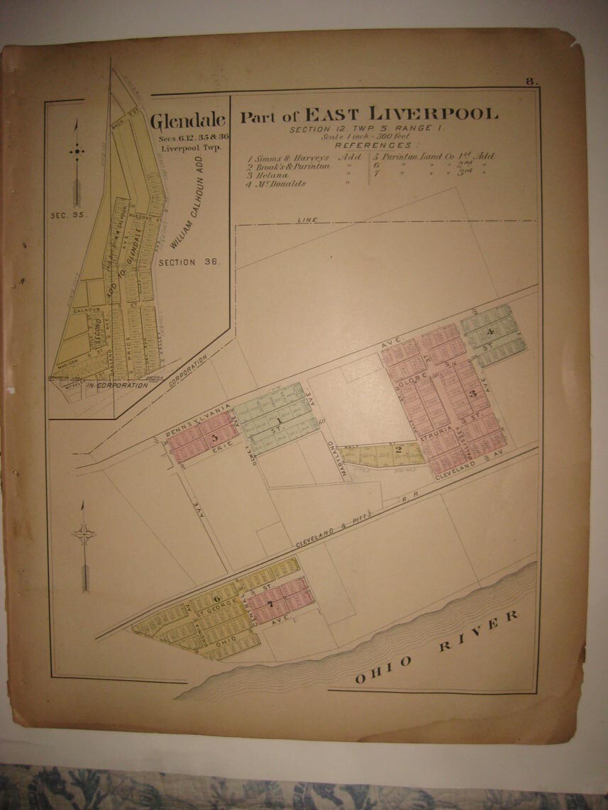 Columbiana County Ohio Property Map 1877 Town Map Of Wellsville