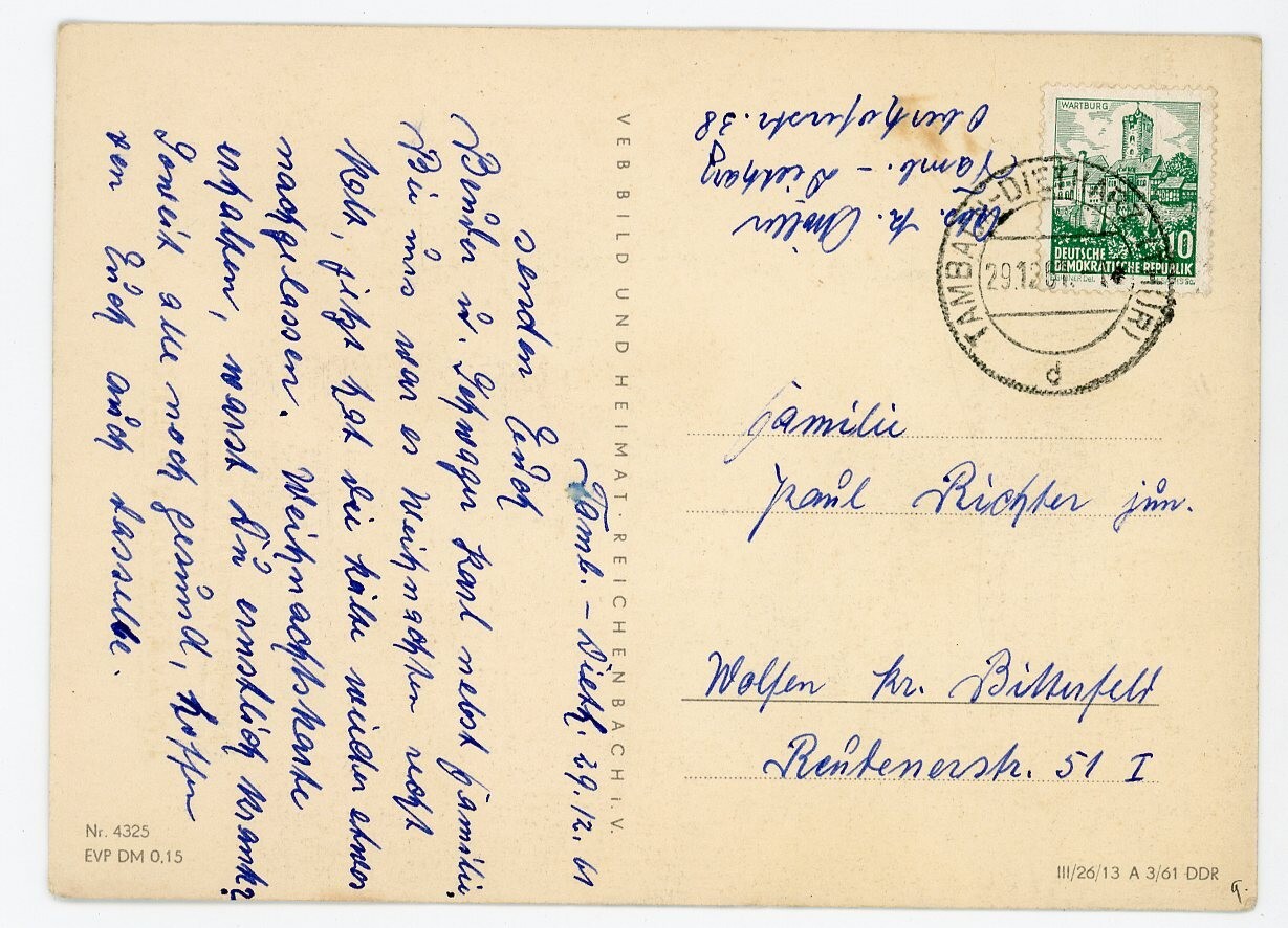 Vtg East Germany DDR Cold War Postcard Merry Christmas Happy New Year ...