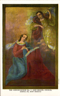 VTG PC PAINTING THE ANNUNCIATION SAN MIGUEL CHURCH CHAPEL 1610 AD SANTA ...