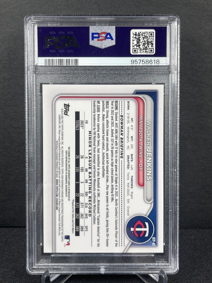 2024 Bowman Mega Box Walker Jenkins Image Variation Mojo Auto /25 SP ...