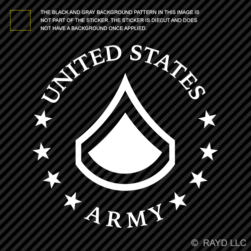 E-3 Private First Class US Army Rank Sticker Die Cut Decal PFC OR-3 E3 ...