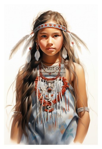 CUTE NATIVE AMERICAN GIRL IN TRADITIONAL CLOTHING ART 4X6 PHOTO | eBay