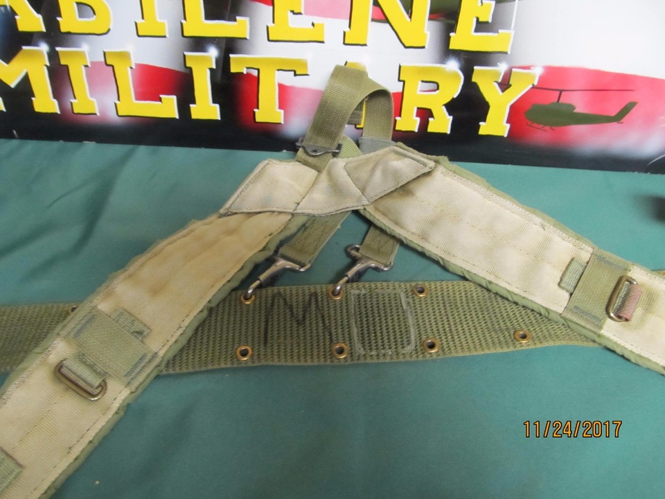 MILITARY ALICE FIELD GEAR SET LBE WEB BELT LARGE 2 AMMO POUCH CANTEEN ...