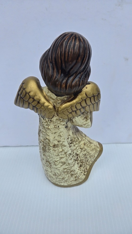 Vintage Chalkware Gold And White Choir Angel Girl Statue Christmas ...