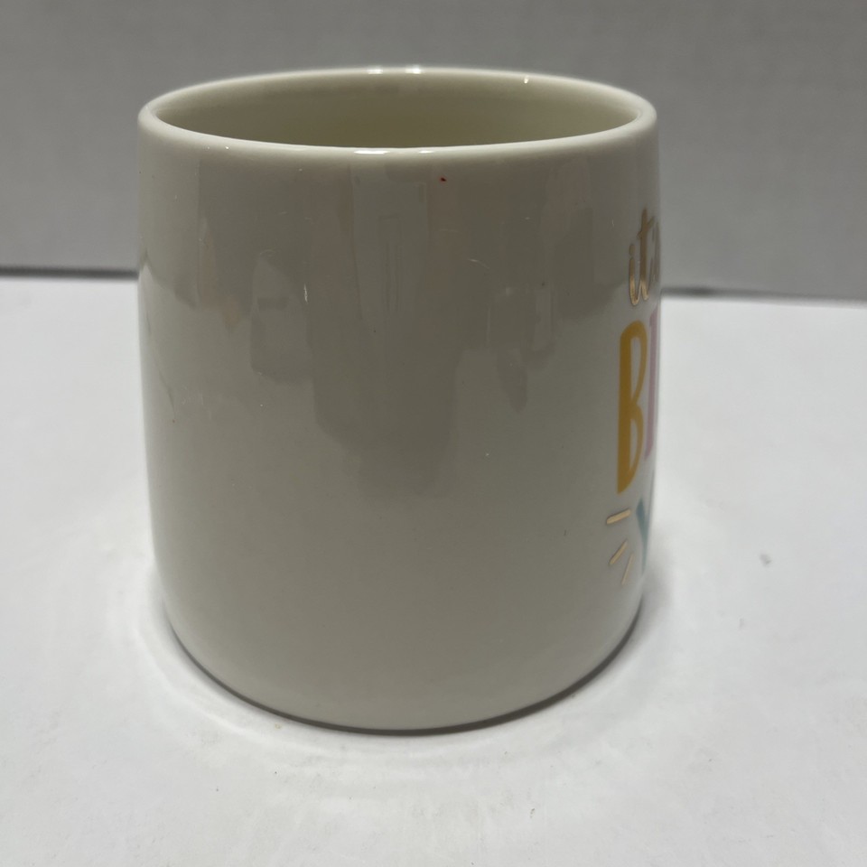 Slant Jumbo Ceramic Coffee Mug "Birth Yay All Day" Birthday Gift NWT ...