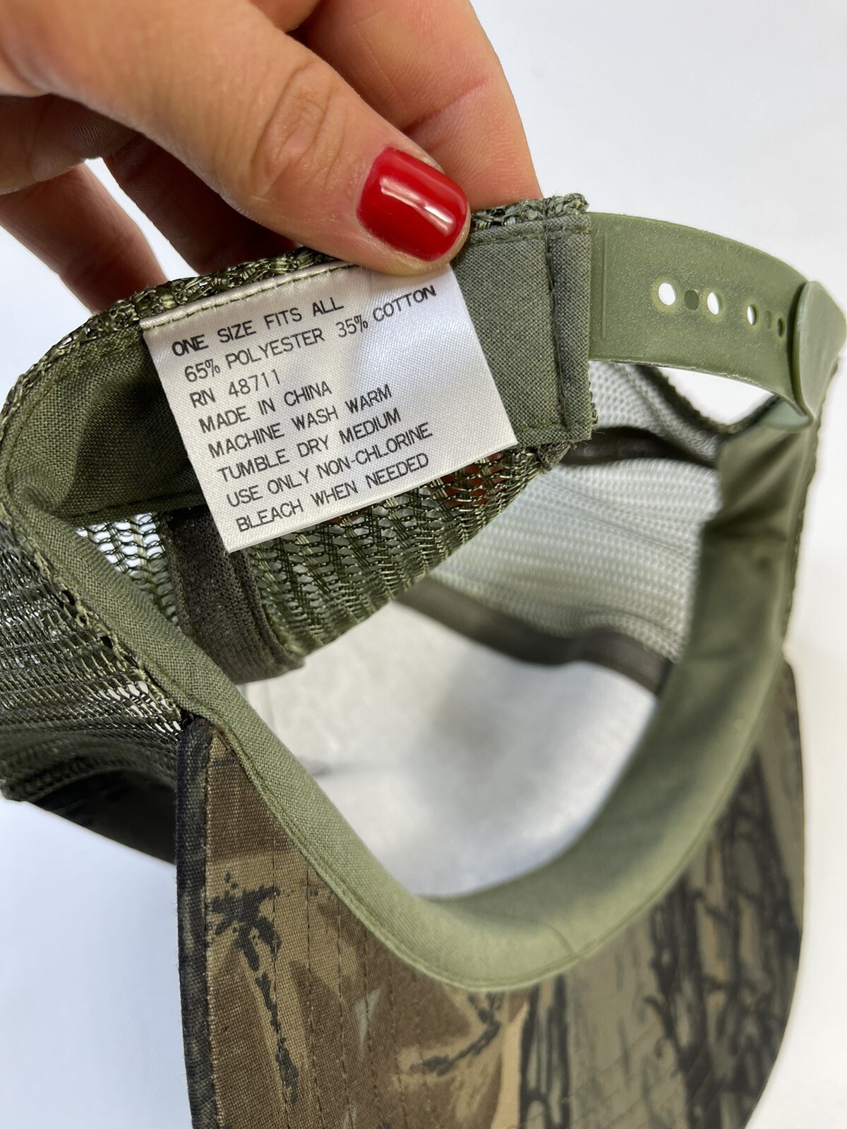 NOS Vintage 90s Tree bark Camo Camouflage Snap Back Tucker Hat Cap ...