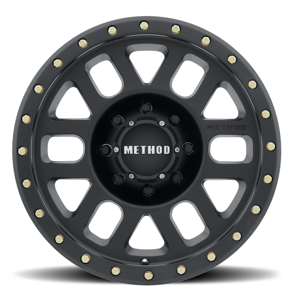 Method MR309 Grid 18x9 +18mm Offset 8x6.5 130.81mm CB Matte Black Wheel ...