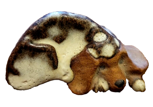 VTG brown Hand Carved Adorable Clay Dog cocker spaniel Made In England ...