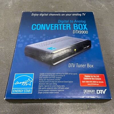 Digital Stream Digital to Analog TV Converter Box w/ Remote DTX9900 NIB ...