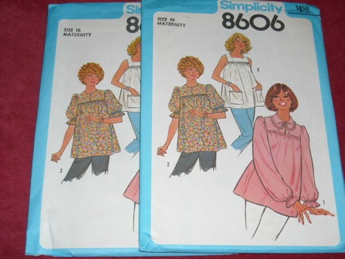 🌸 1978 UNCIRCULATED SIMPLICITY #8606 - LADIES MATERNITY TOP PATTERN 10 ...