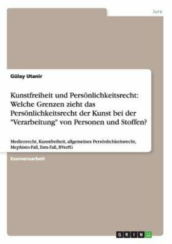 KUNSTFREIHEIT UND PERSÖNLICHKEITSRECHT: WELCHE GRENZEN ZIEHT DAS ...
