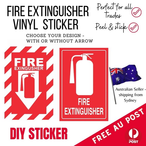 2 x Fire Extinguisher Sticker 50mm or 200mm Decal OHS Window Work 4x4 ...