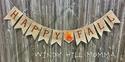 Happy Fall Burlap Banner fall decoration | eBay