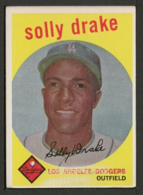 1959 Topps #406 Solly Drake Los Angeles Dodgers poor, writing, erasure ...
