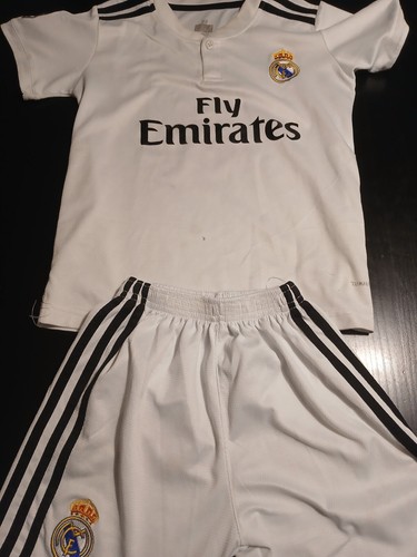 Fly Emirates White Shirt Kids Small FIFA Soccer LFP Jersey Button-up ...