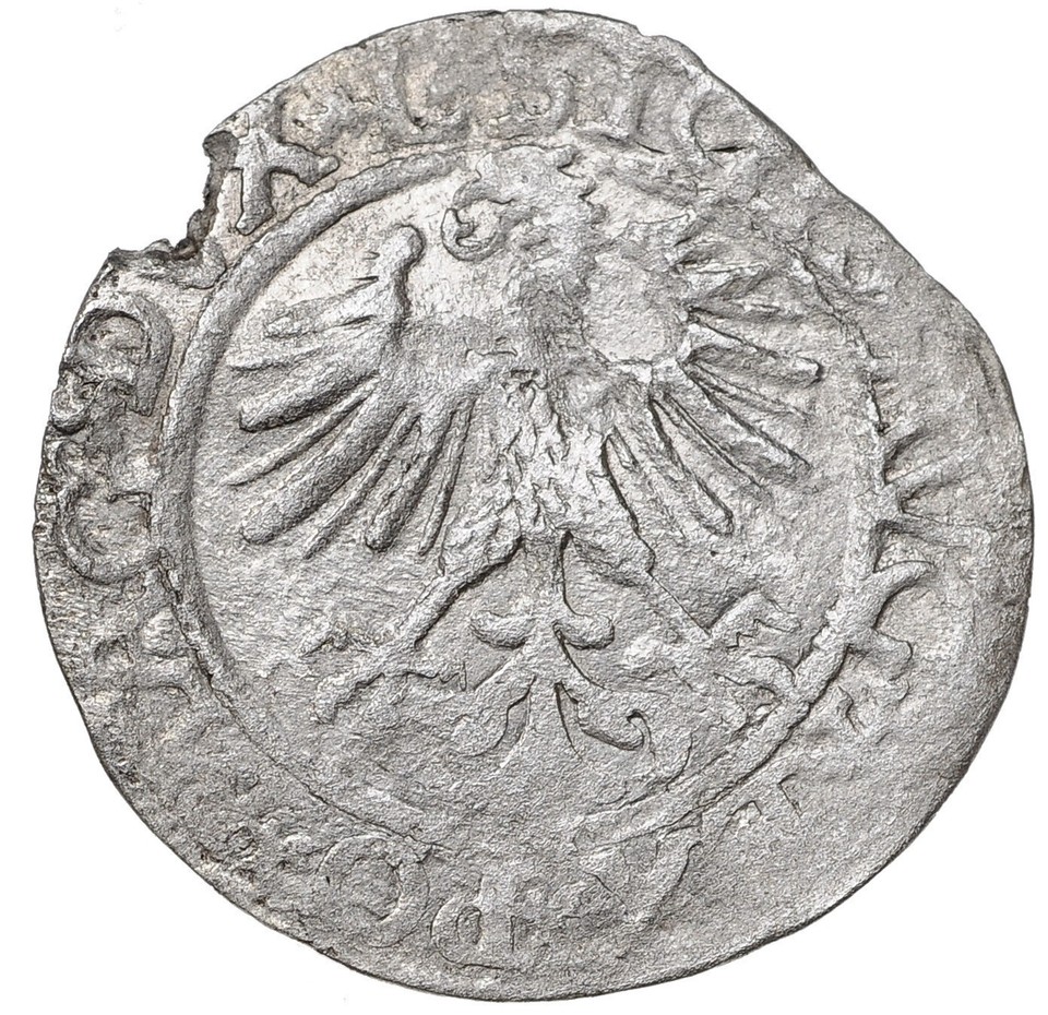 Poland Lithuania 1/2 GROSCHEN 1/2 grosz 1561 Sigismund II Silver Coin ...