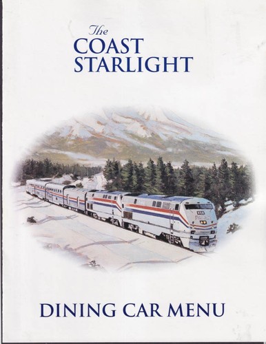Amtrak Railroad Coast Starlight Dining Car Menu 2001 | eBay