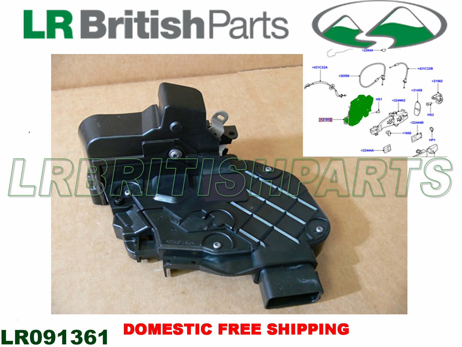 LAND ROVER REAR LATCH LR2 LR3 LR4 RANGE R SPORT 05-13 R.R EVOQUE LH NEW ...