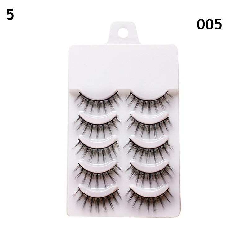 5 Pair 3D Bunch False Eyelashes Japanese Fairy Little Devil Cosplay ...