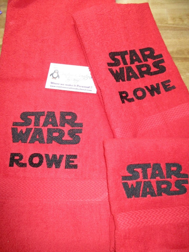 Star Wars Logo Personalized 3 Piece Bath Towel Set Any Color | eBay
