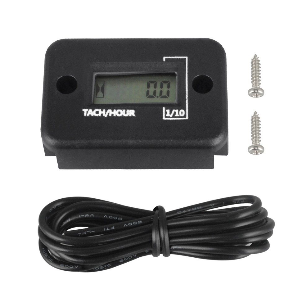 Waterproof Digital Tachometer Tach Hour Meter Gauge LCD for 2 Stroke ...