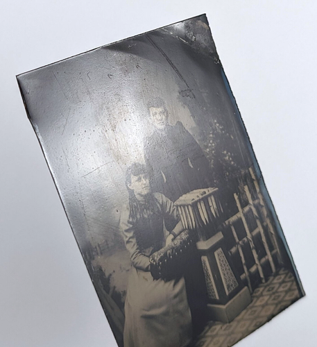 Tintype Photo Victorian Woman Fashion Painted Backdrop | eBay