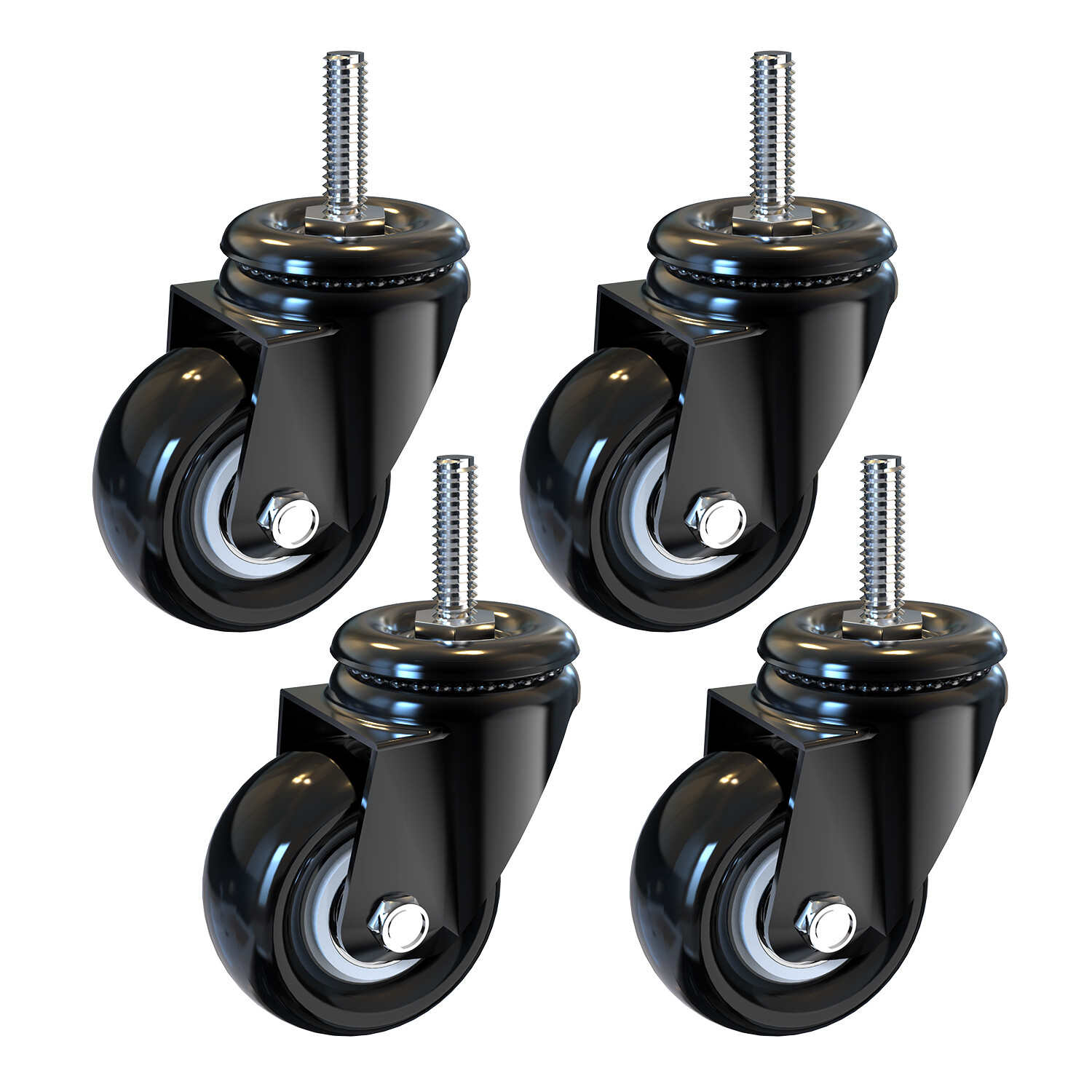 4x 2in Caster Rubber Swivel Wheels Replacement Heavy Duty For Wire ...