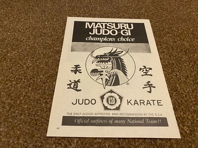 WFBK5 ADVERT 11X8 MATSURU JUDO-GI CHAMPIONS CHOICE JUDO KARATE | eBay