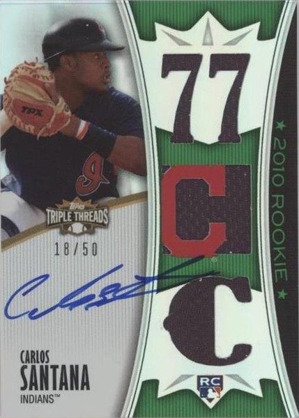 2010 Topps Triple Threads - Rising Stars Emerald #188 Carlos Santana ...