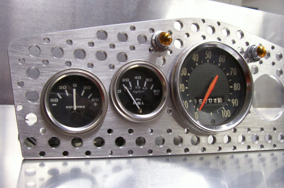 Speed Hole Bomber Aviator Dash Gauge Bezel Flat Aluminum Custom Hot Rod ...