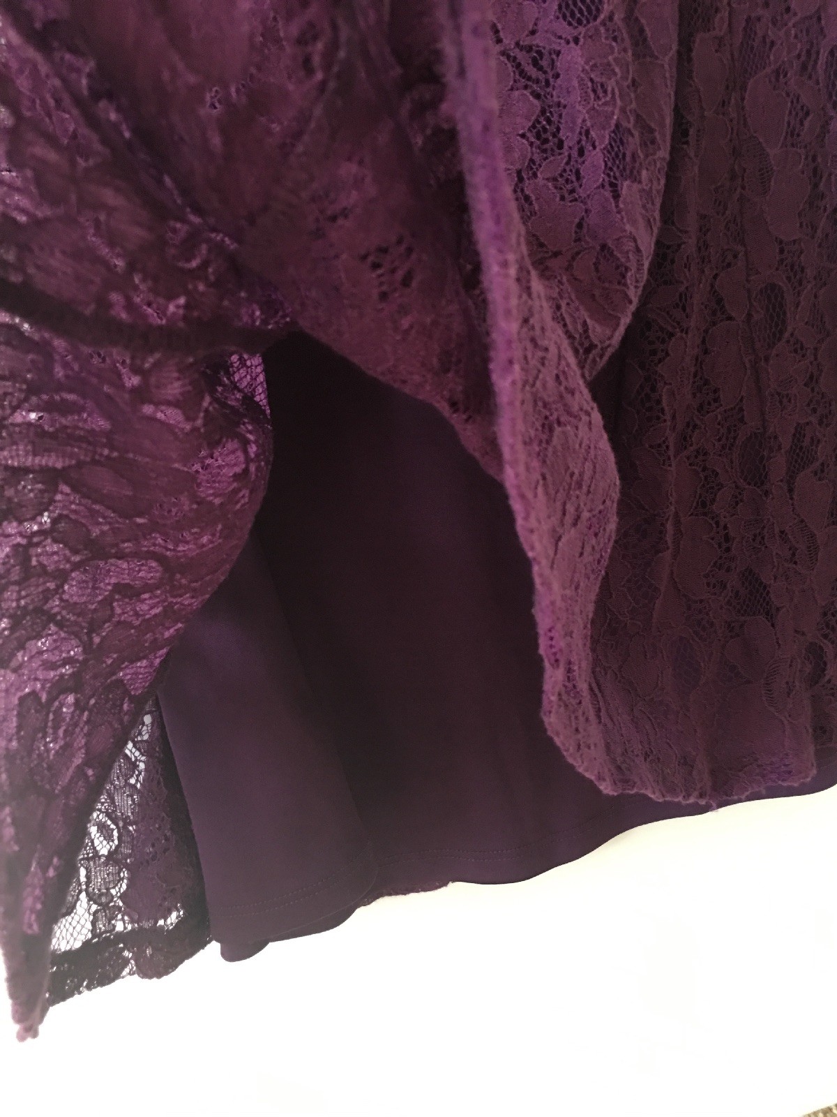 Girls "BEAUTEES" Cap Sleeve Dress Floral Lace Overlay Purple Exec. Cond ...