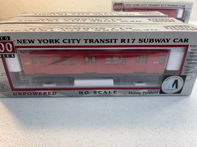 HO Proto 1000 NYC TRANSIT Red Bird R17 MTA Subway Cars Set of 4 for ...