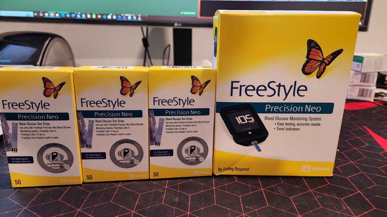 (3) Freestyle Precision Neo Blood Glucose 50 Test Strips & (1) NEO ...