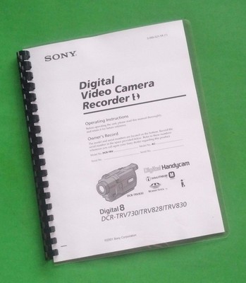 Owners Manual for Sony DCR TRV730 TRV828 TRV830 Camera 168 Pages W ...