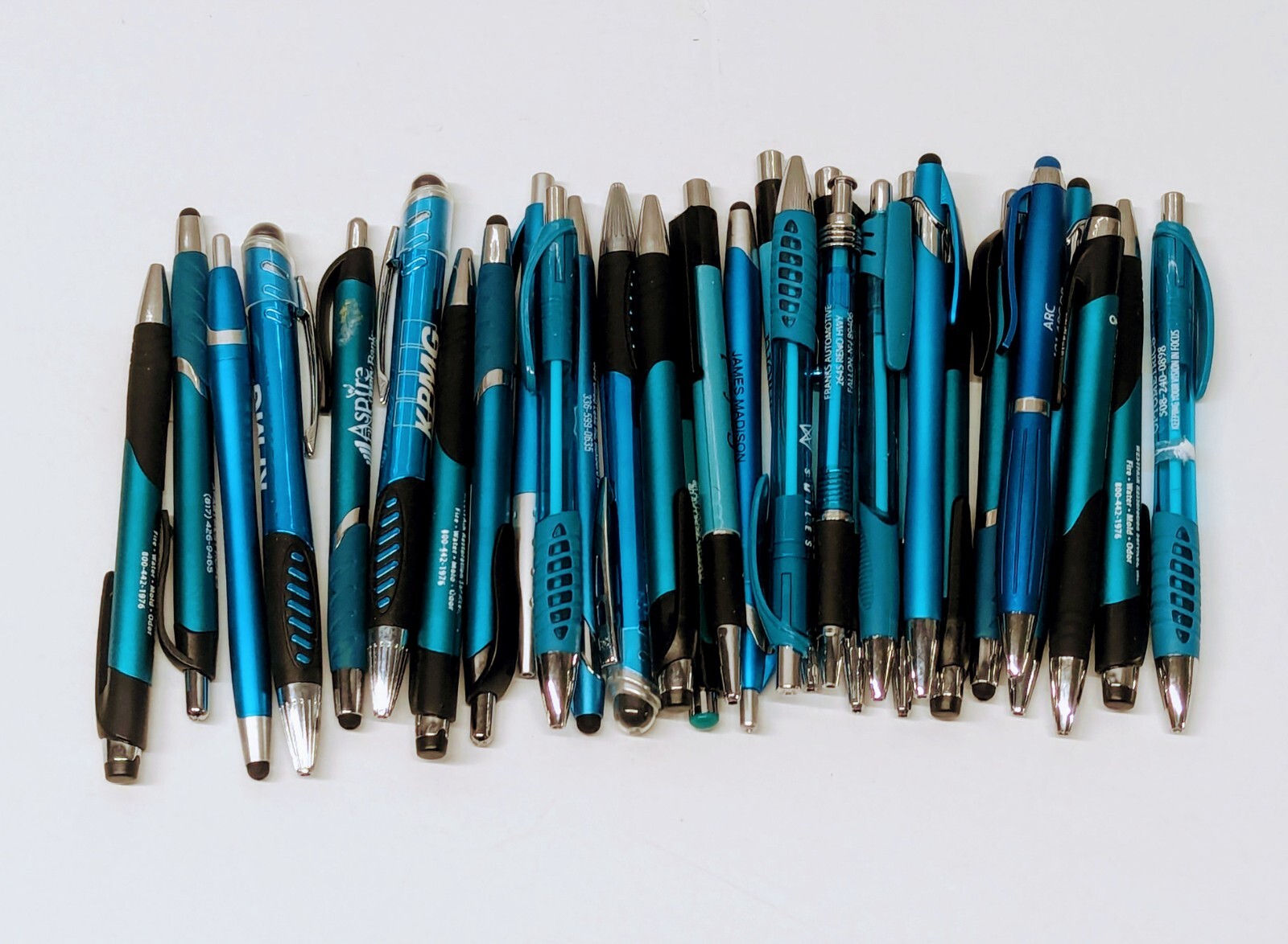 30ct Lot Misprint Retractable Click Pens: TEAL/TURQUOISE/AQUA GREEN ...