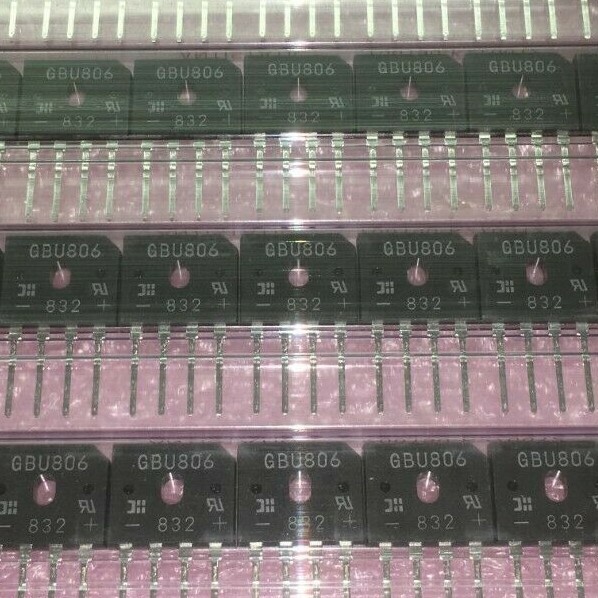 (20 PIECE LOT) GBU806, DIODES INC., BRIDGE RECT 1PHASE 600V 8A GBU RoHS ...